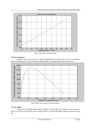 Power loss due to Corona on High Voltage Transmission Lines | PDF