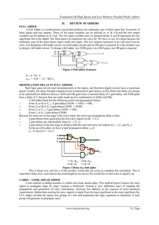 Evaluation of High Speed and Low Memory Parallel Prefix Adders | PDF