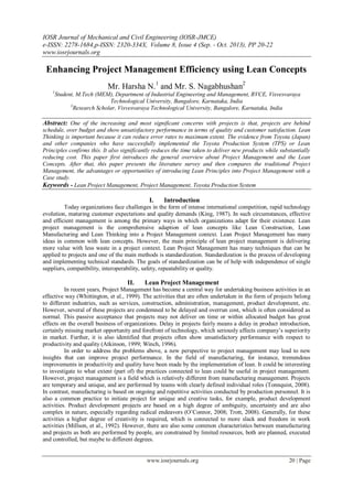 Enhancing Project Management Efficiency using Lean Concepts | PDF