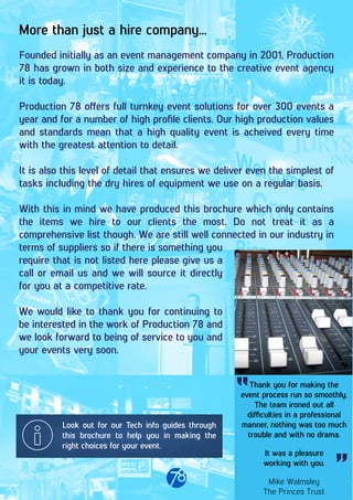 Venues Equipment Brochure NO PRICES | PDF