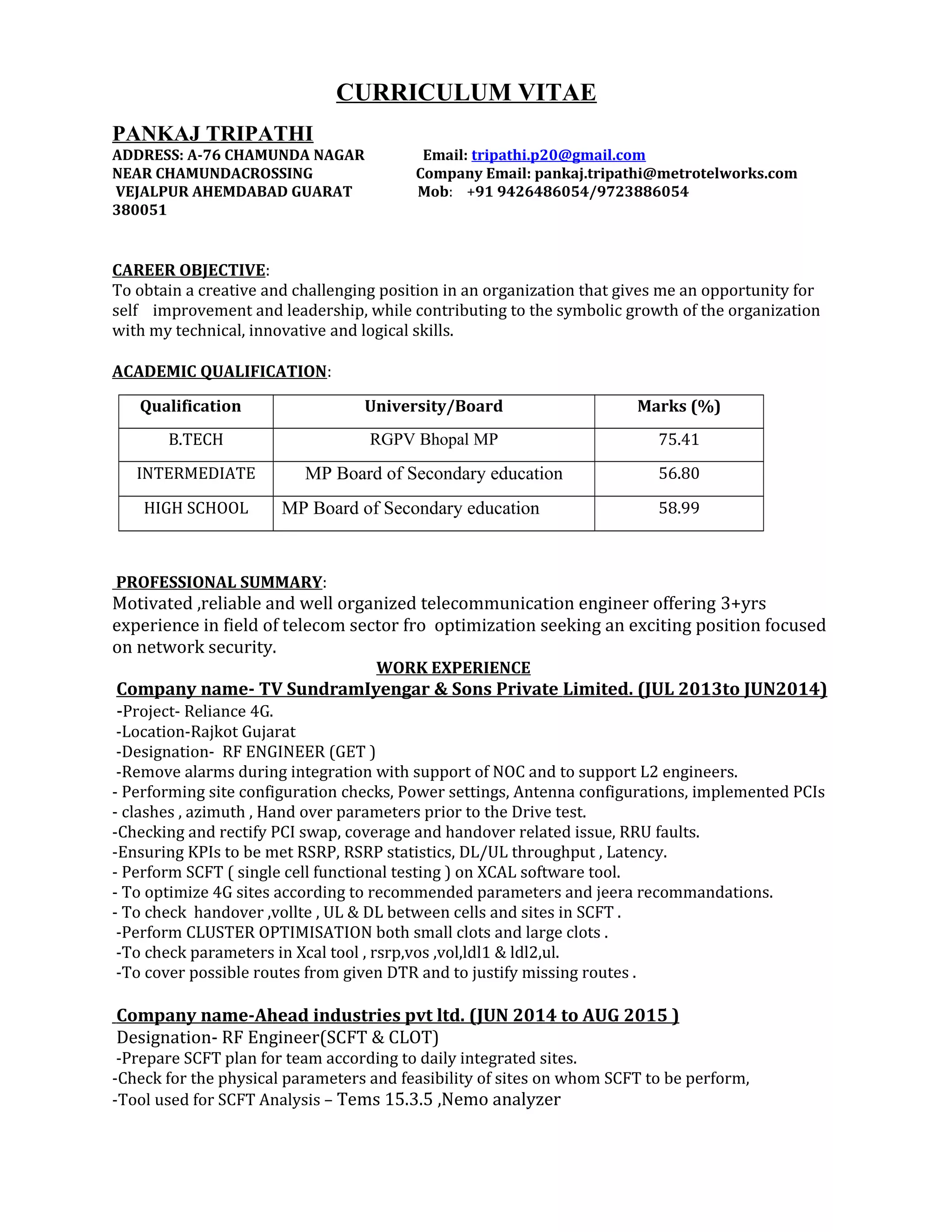 pankaj resume | PDF