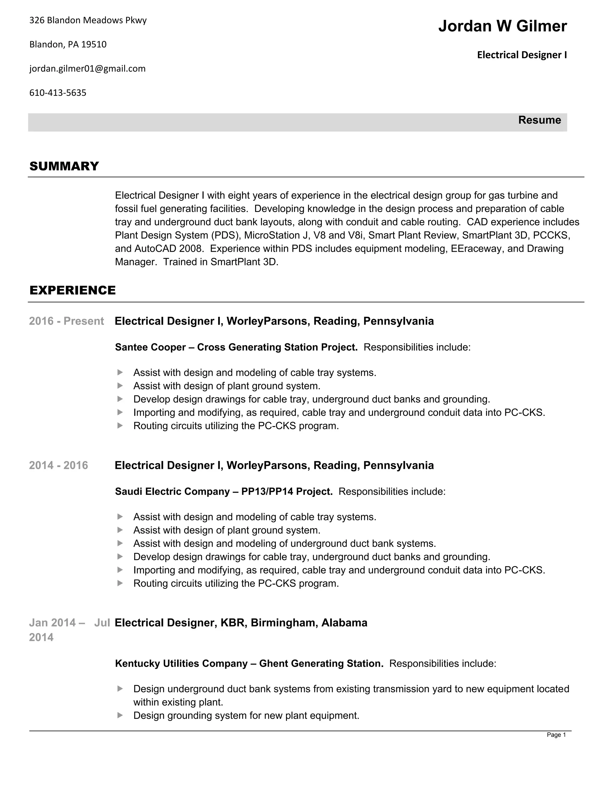 Jordan_Gilmer_Resume | PDF | Civil Engineering Industry | Industries