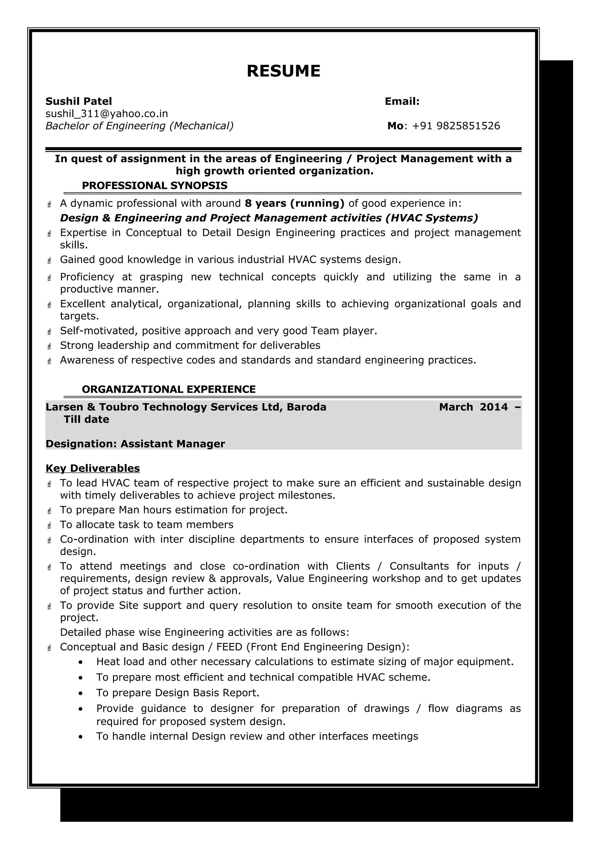 Resume_HVAC Engineer | DOC