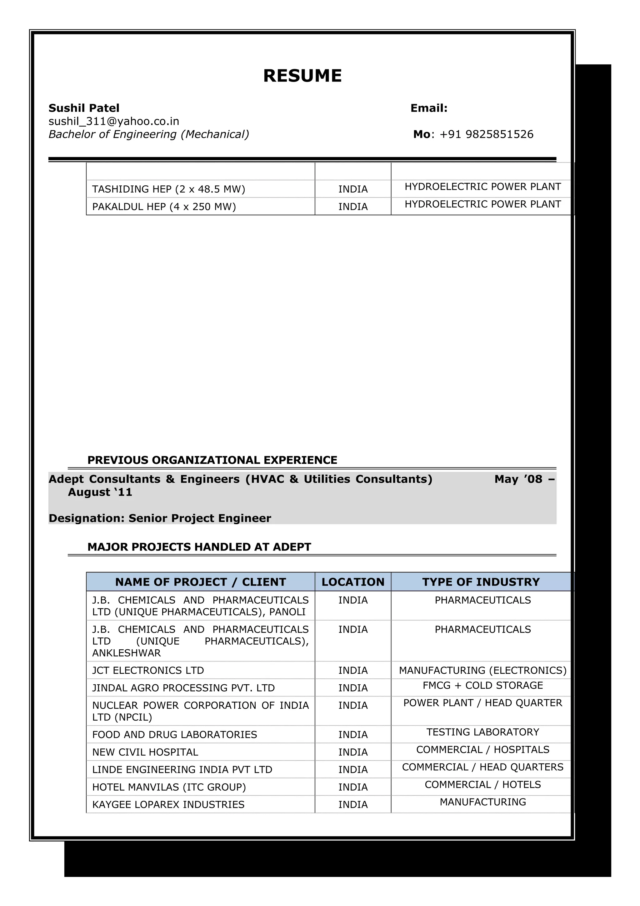 Resume_HVAC Engineer | DOC