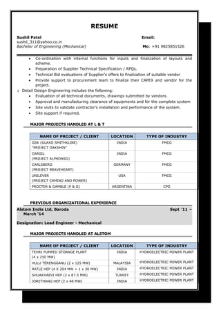 Resume_HVAC Engineer | DOC