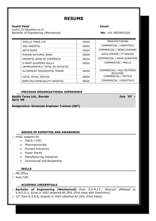 Resume_HVAC Engineer | DOC