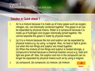 Mixtures and Separations | PPT