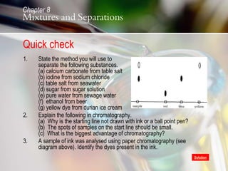 Mixtures and Separations | PPT