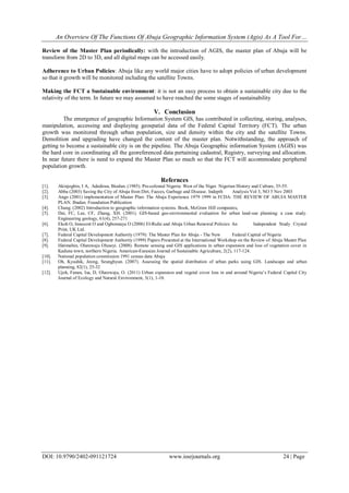An Overview of the Functions of Abuja Geographic Information System ...