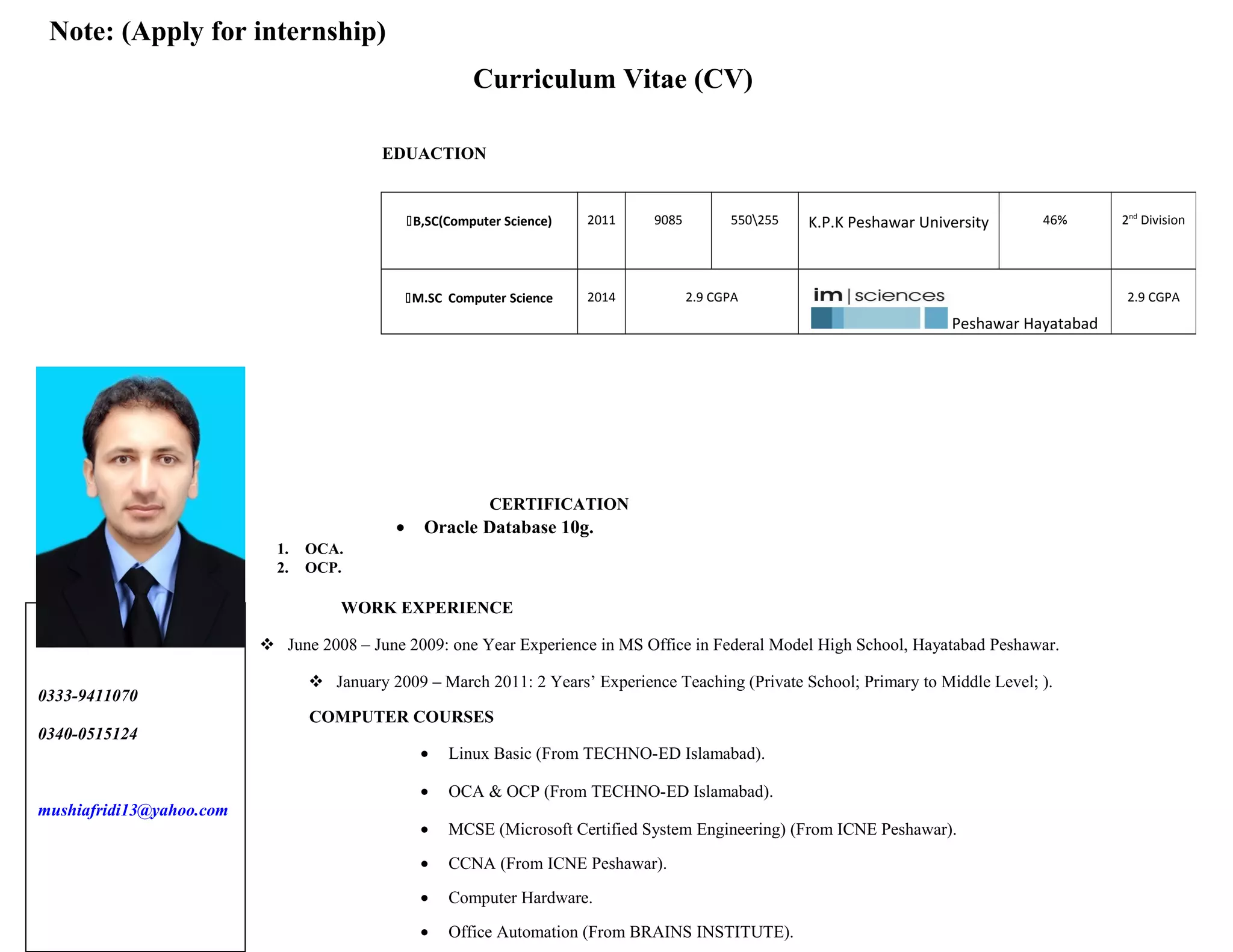 cv latest | DOC
