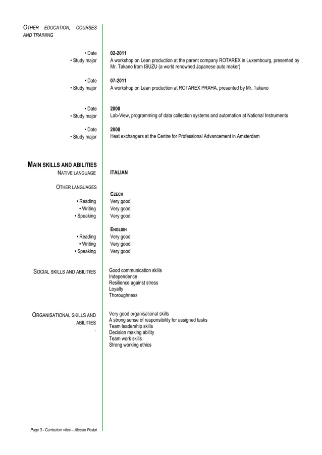 CV_Alessio_Postai_AJ_2016 | PDF | Manufacturing Industry | Industries