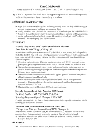 DanMcDowellResume | PDF | Logistics | Business