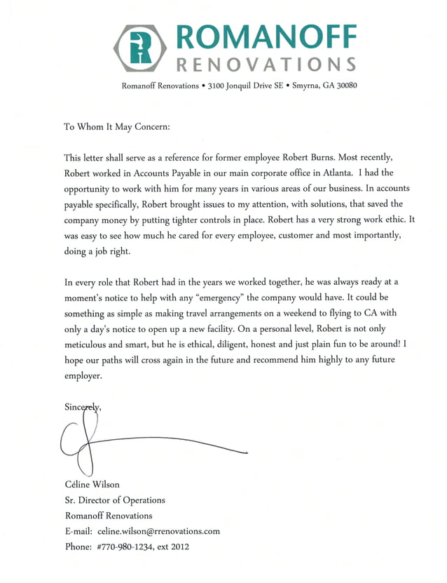 RB -CLW Reference Letter | PDF