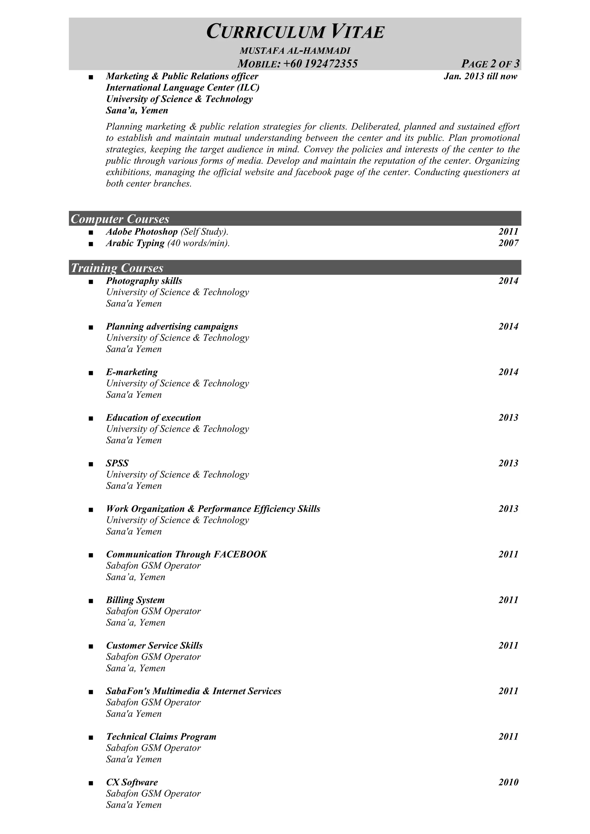 Mustafa C.V. (Sep. 8) | PDF