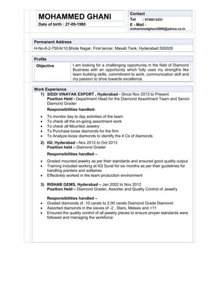 Resume - Mohammed Ghani | PDF