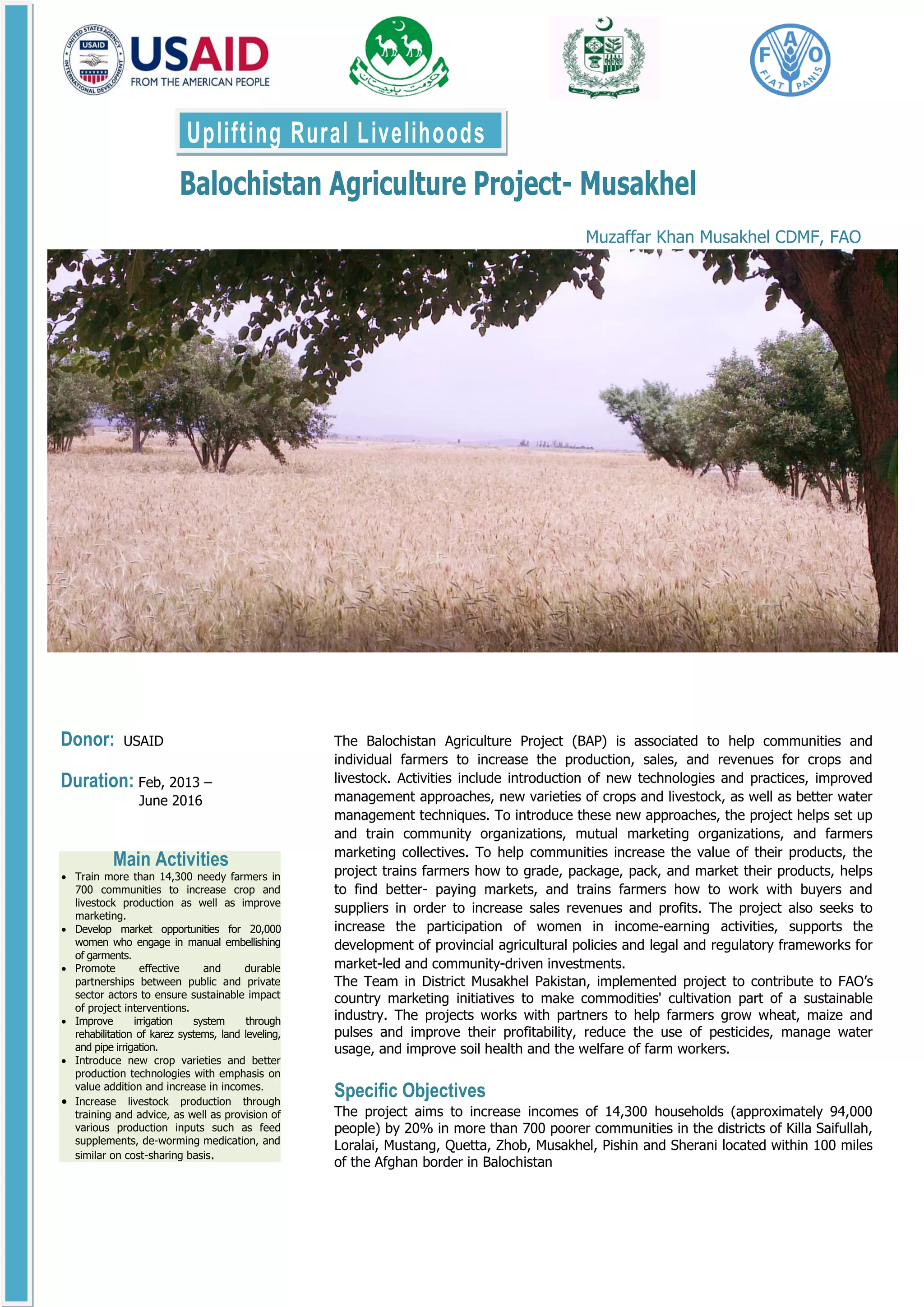 Muzafar FAO Musakhel Report Source Data | PDF