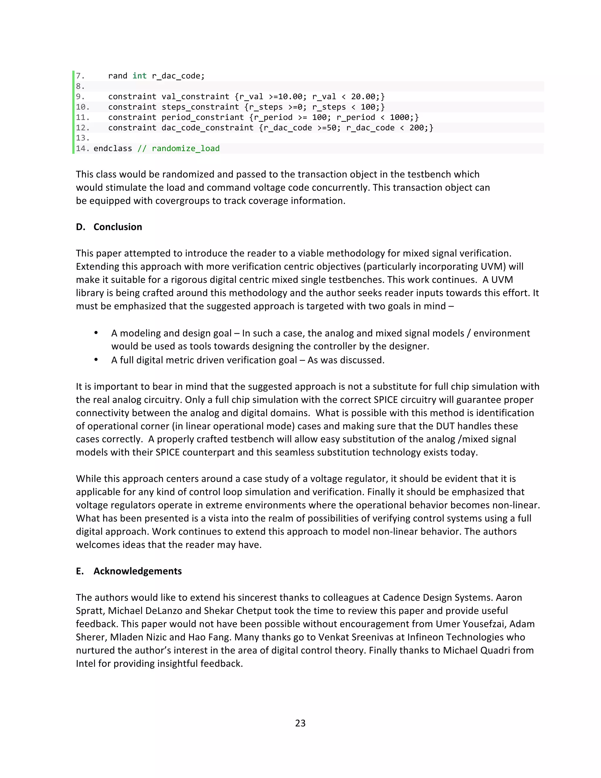 Mixed Signal Verification of a Voltage Regulator using a State Space approach and the SV Final | PDF