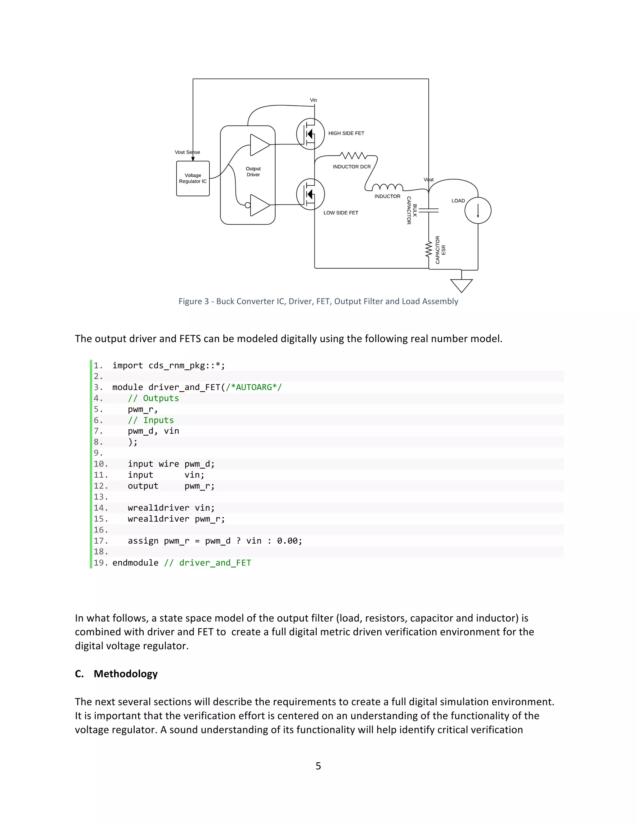 Mixed Signal Verification Of A Voltage Regulator Using A State Space