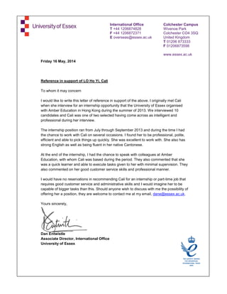 LO Ho Yi reference letter | PDF