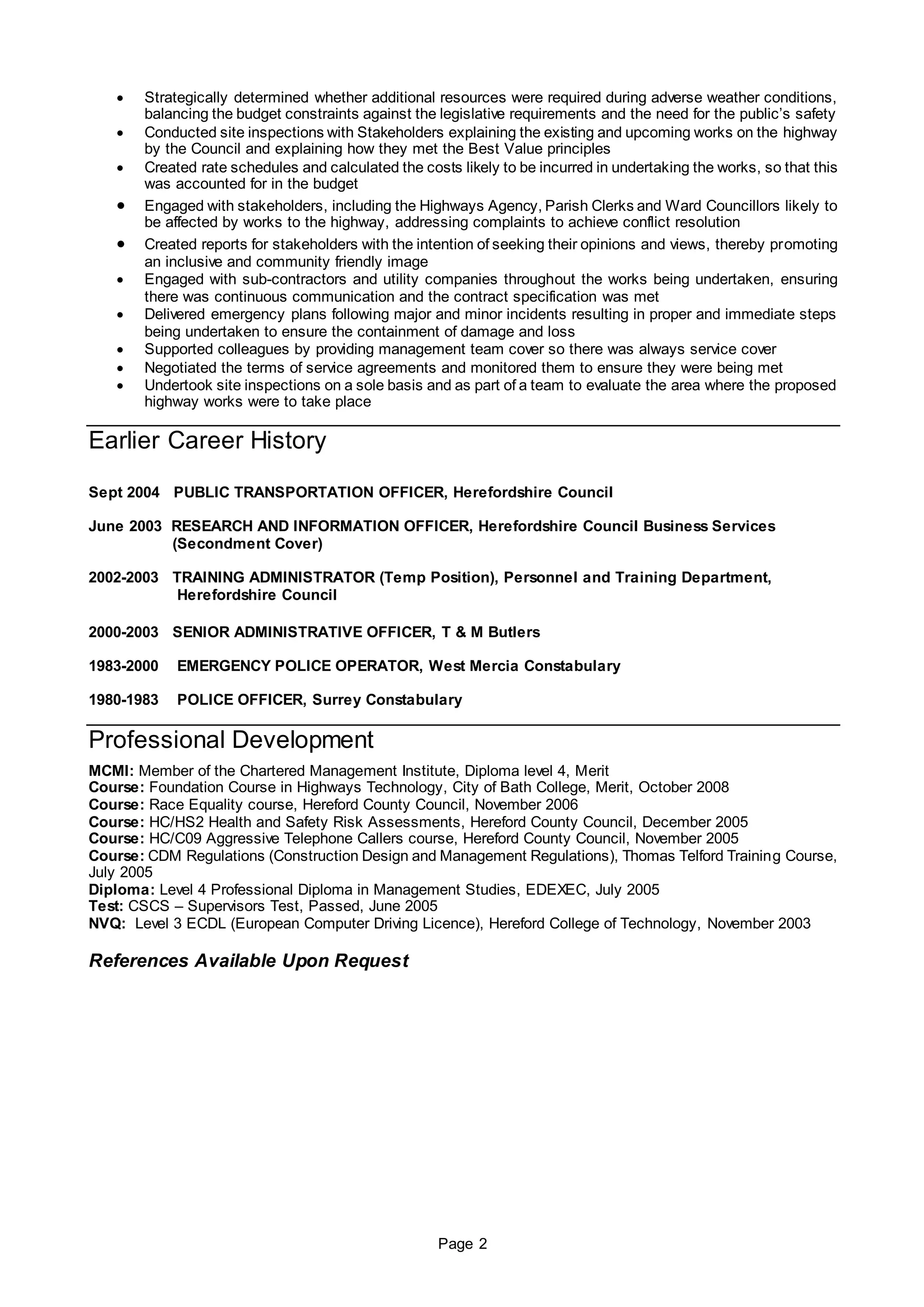 Elizabeth Susan Thompson updated curriculum vitae | PDF