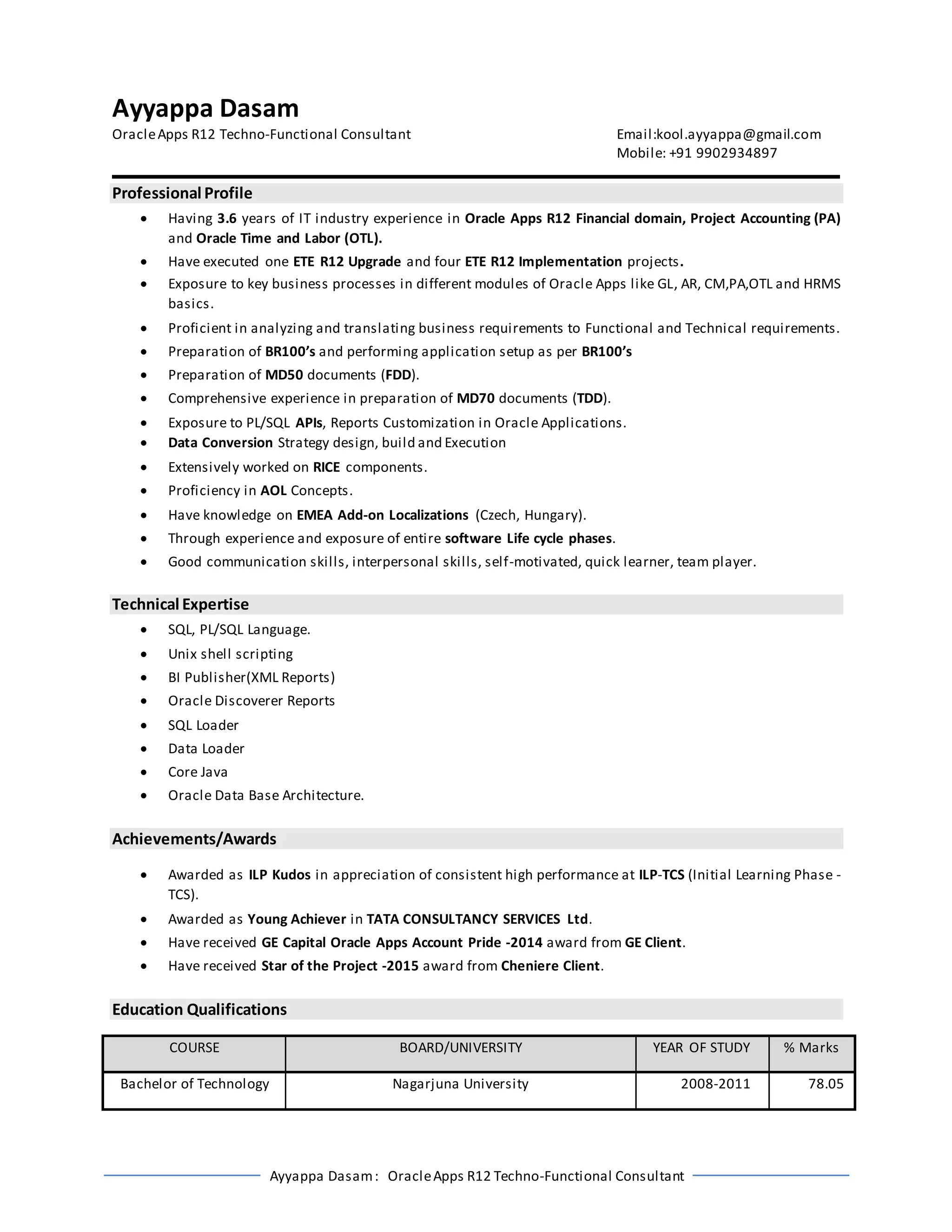 Ayyapp Dasam 3.6 Years Exp in OracleApps | DOCX