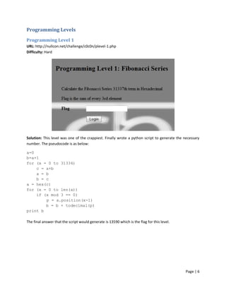 C0c0n 2011 CTF Walkthrough | PDF