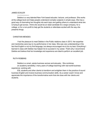 DEBBIEBELLERHORWITZPROFESSIONALRECOMMENDATIONS | PDF