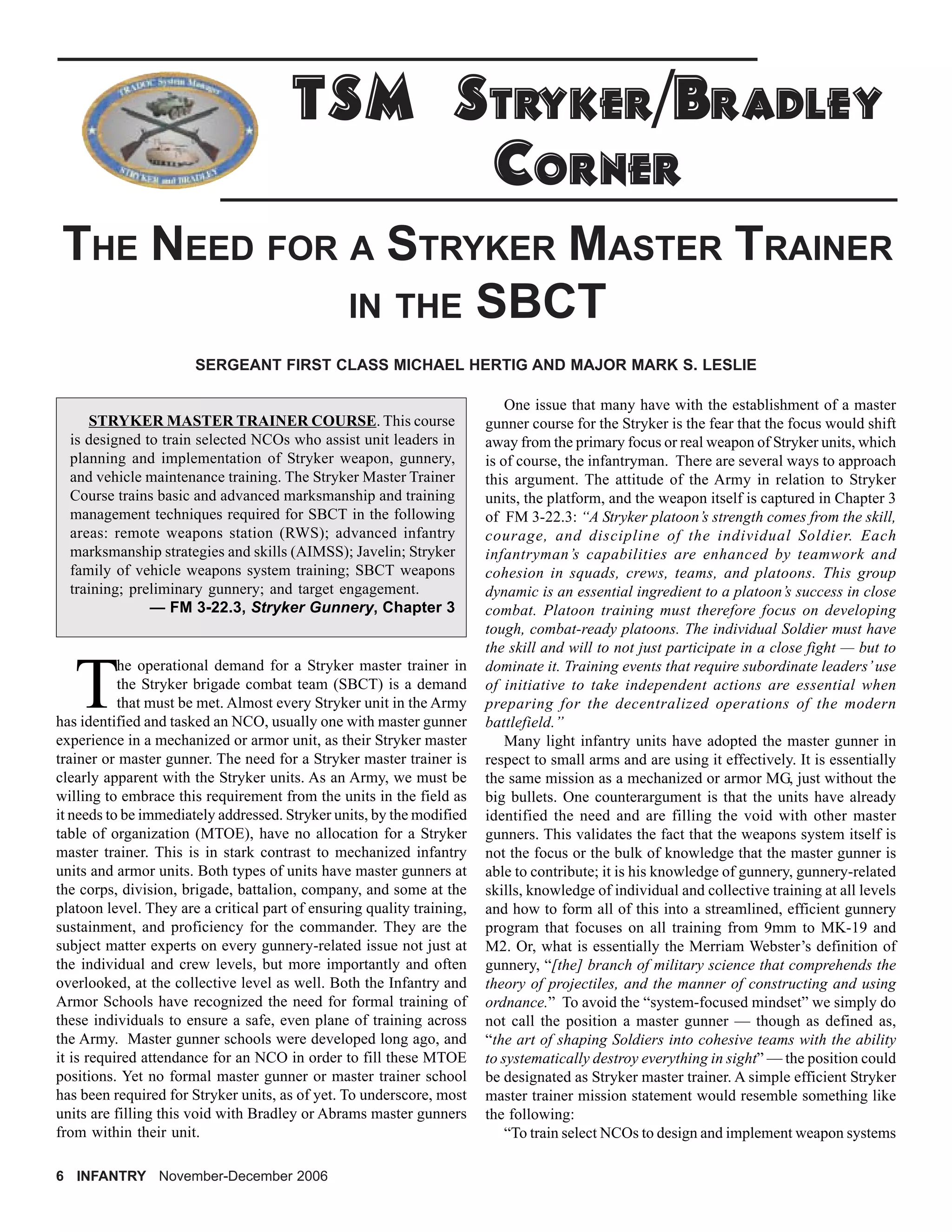Stryker master trainer N-D06 | PDF