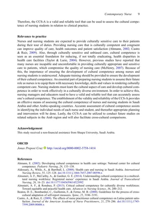 Psychometric evaluation of the Cultural Capacity Scale Arabic version ...