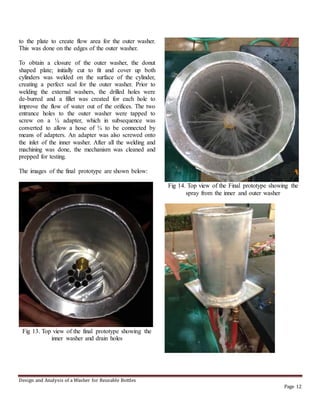 Design and Analysis of a Bottle Washer for Reusable Bottles | DOCX