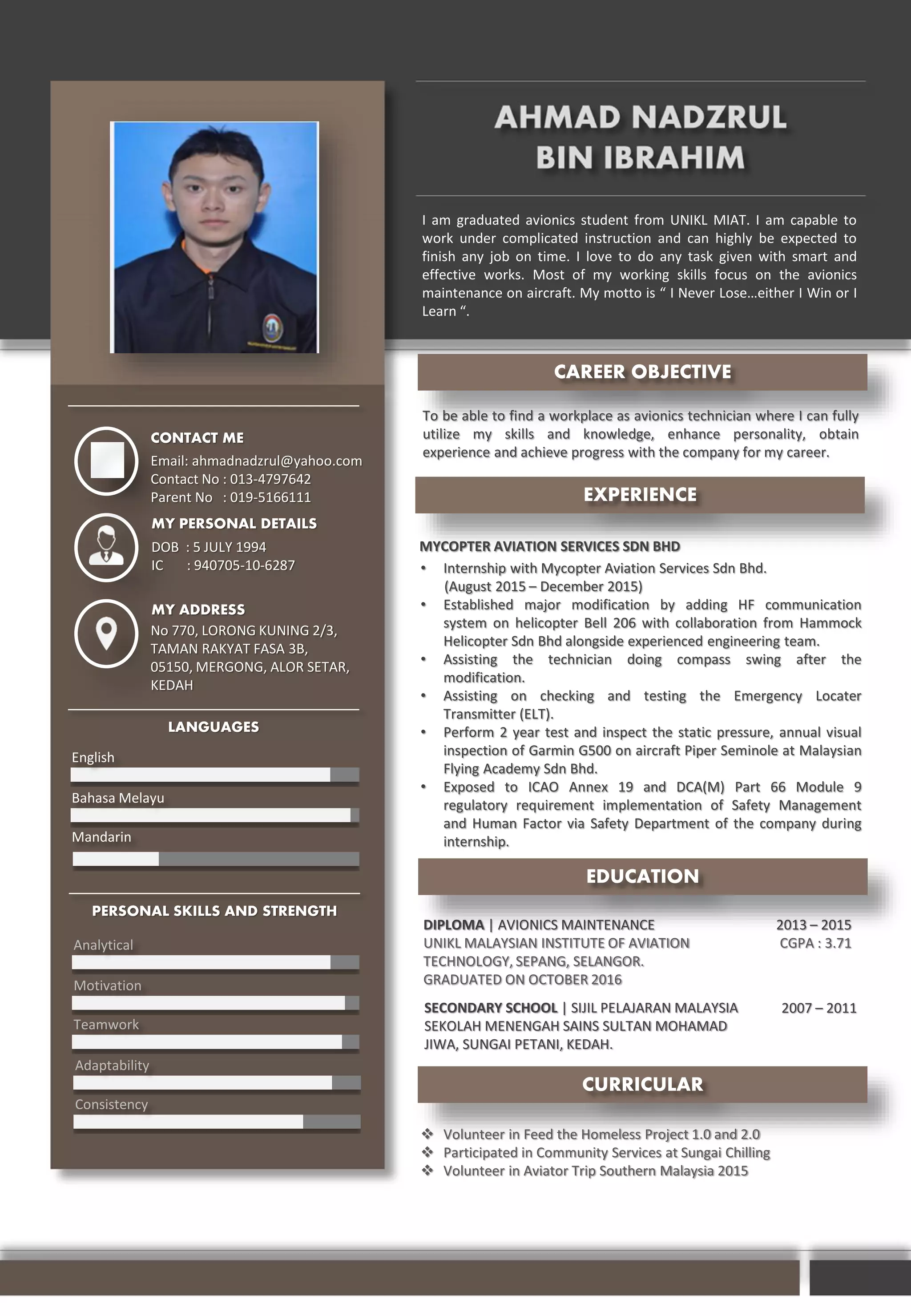 RESUME AHMAD NADZRUL | PDF