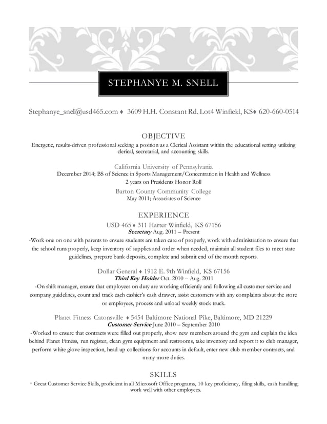 Stephanye M. Snell Resume 2017 | DOCX