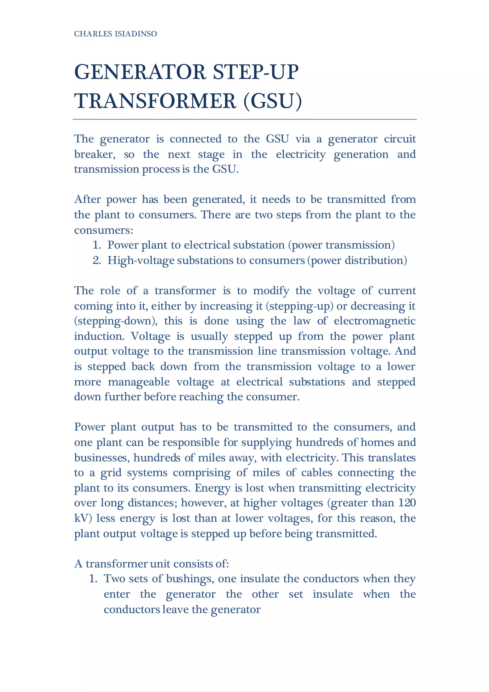4. Generator Step Up Transformer | DOCX