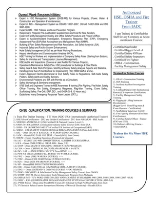 Aramco Approved HSE-M CV | PDF