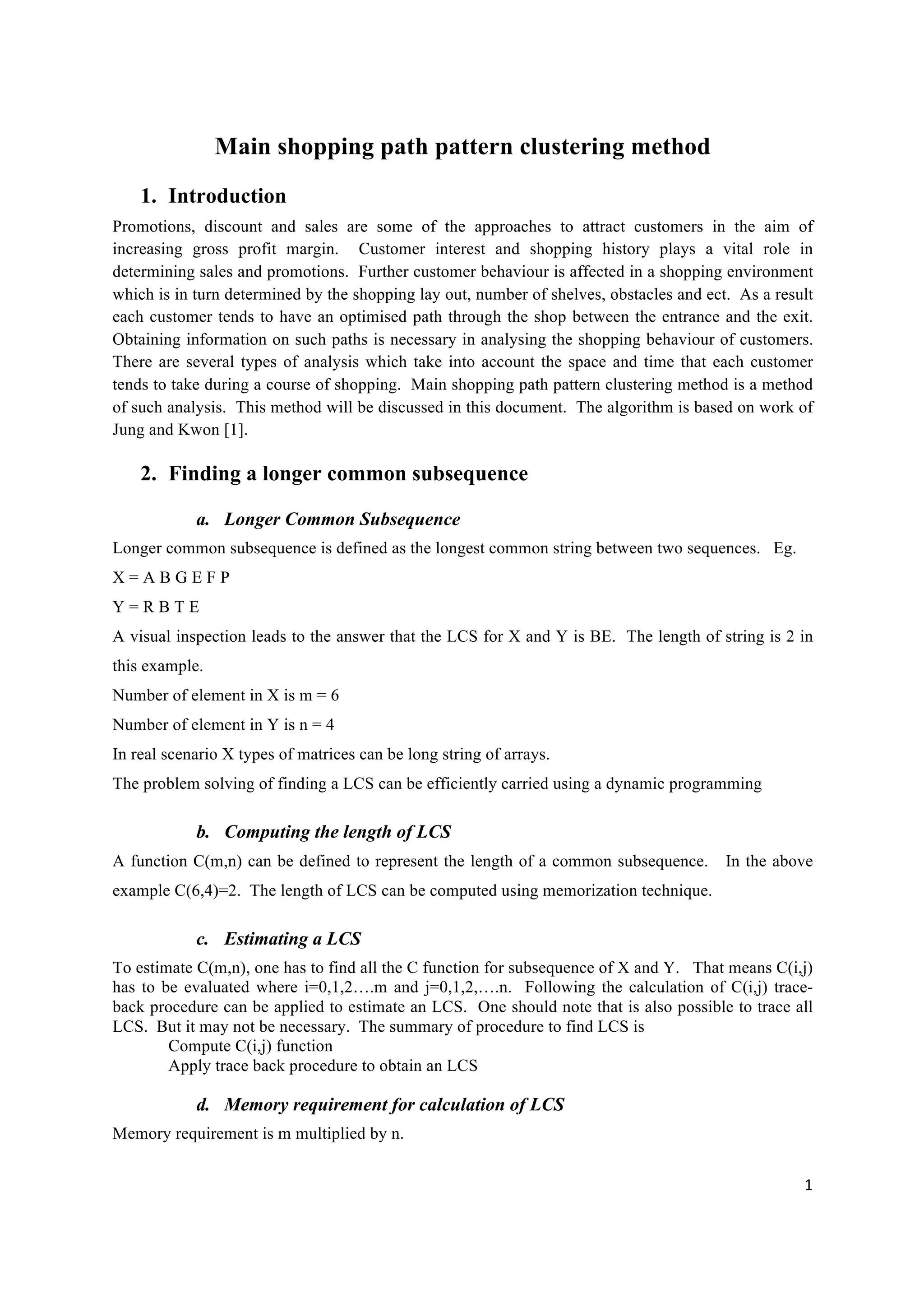 Main shopping path pattern clustering method | PDF