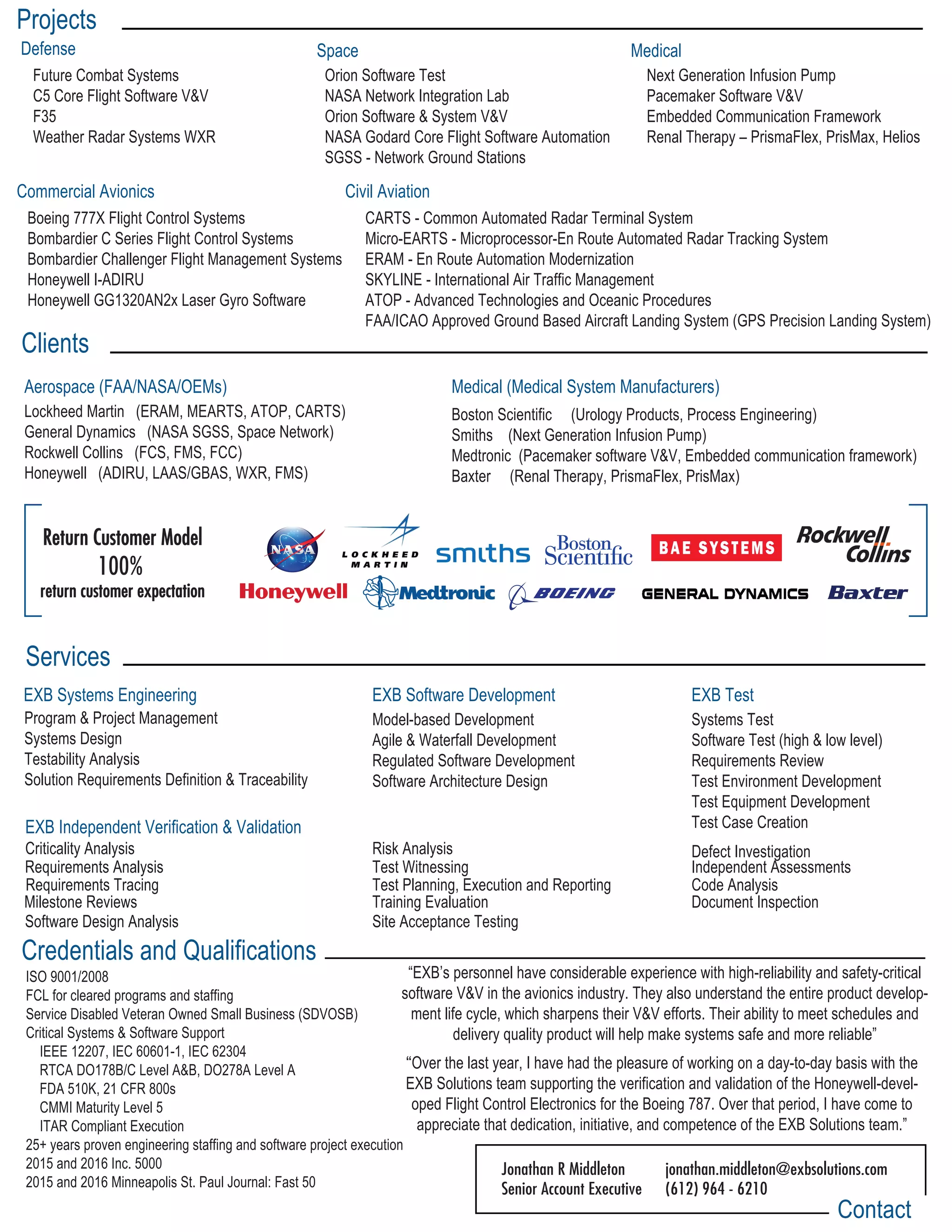 EXB Capabilities Summary | PDF