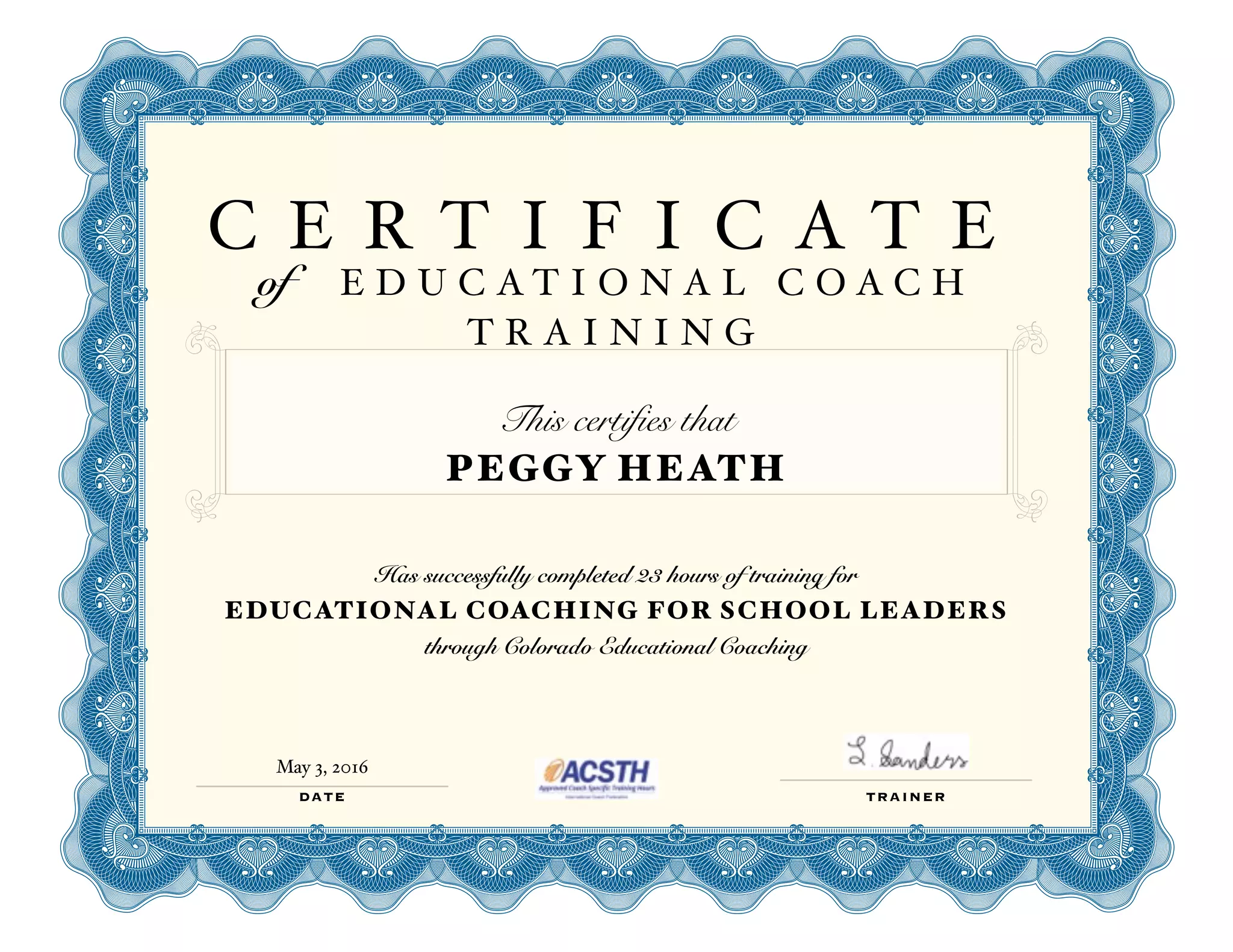 Coaching Certificate Pdf