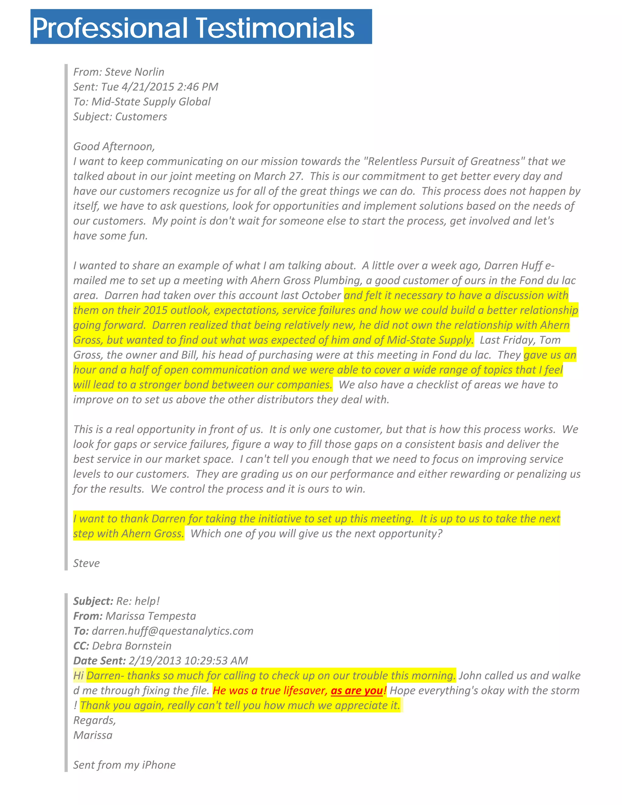 Professional Testimonials and Endorsements | PDF