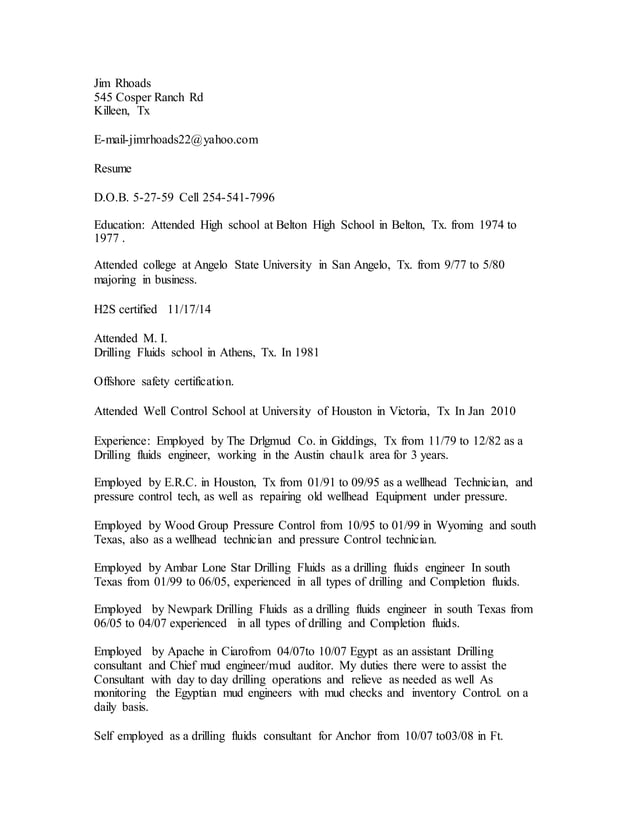 Jim Rhoads Resume 04-16-15 | PDF