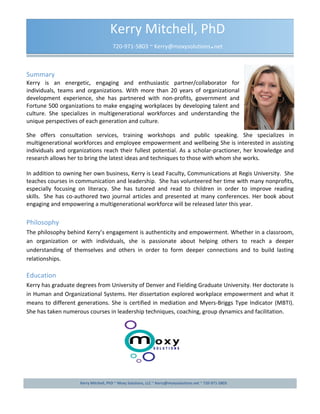 Kerry Mitchell onepage Bio | PDF