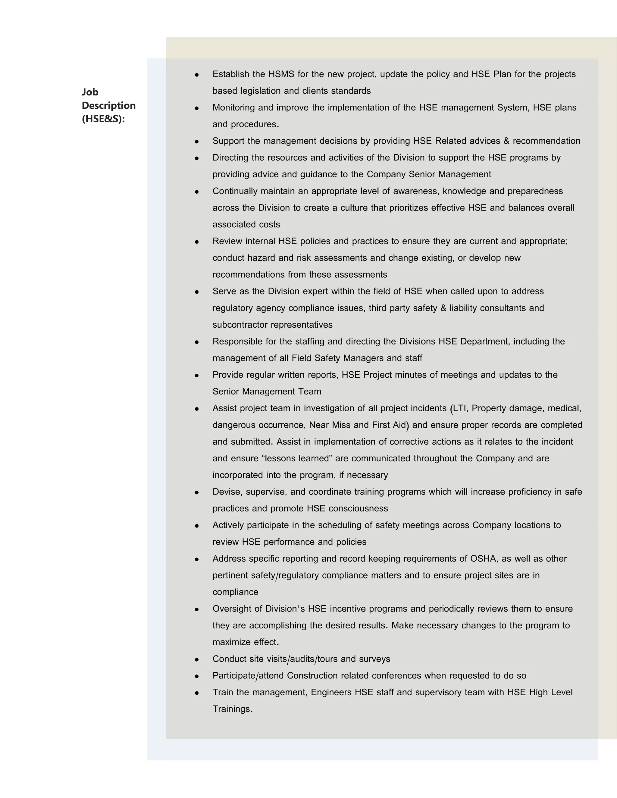 HSE Manager Resume 2017 | PDF