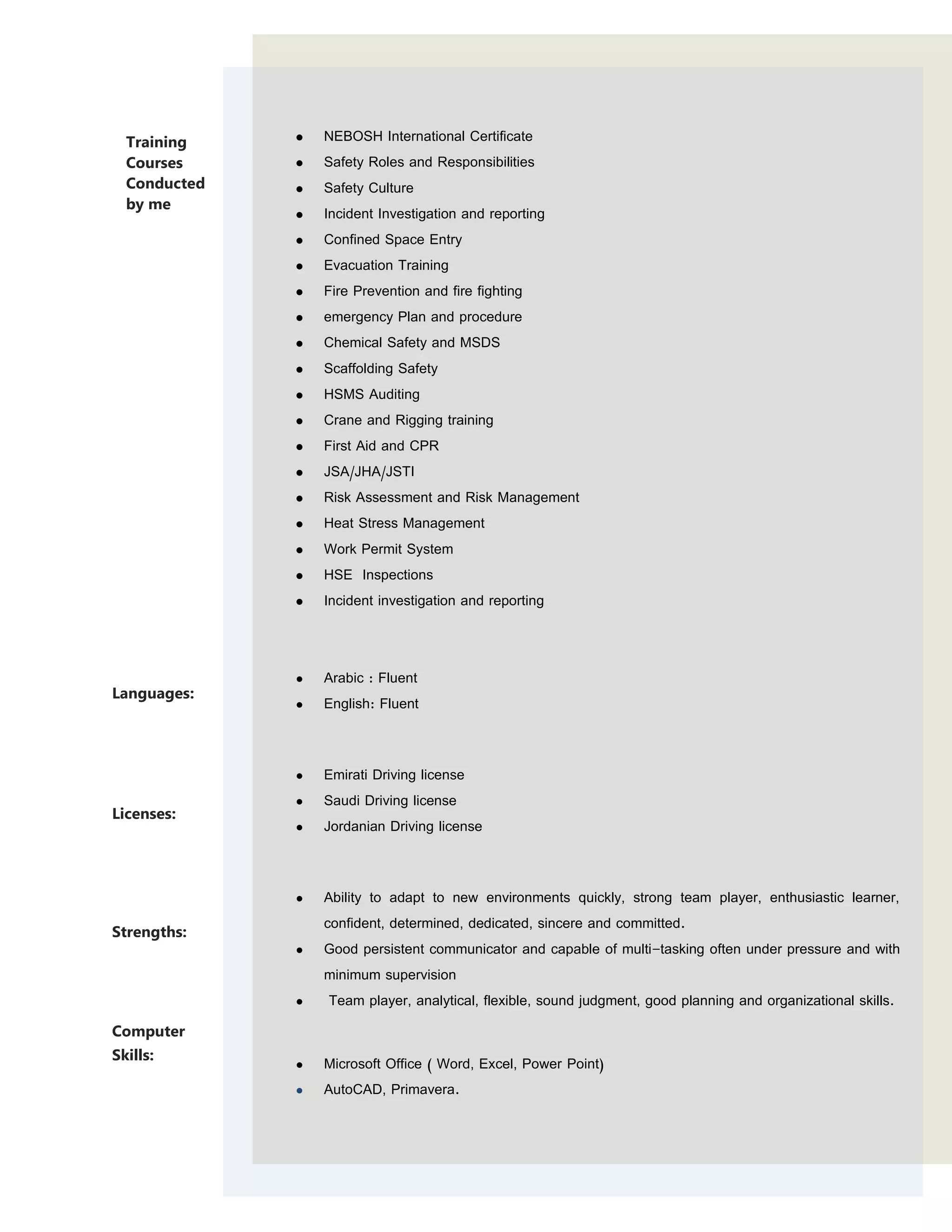 HSE Manager Resume 2017 | PDF