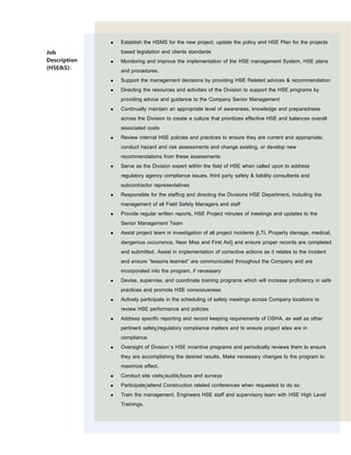 HSE Manager Resume 2017 | PDF