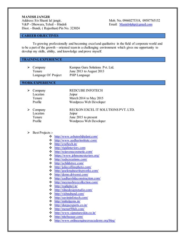 Manish CV | PDF