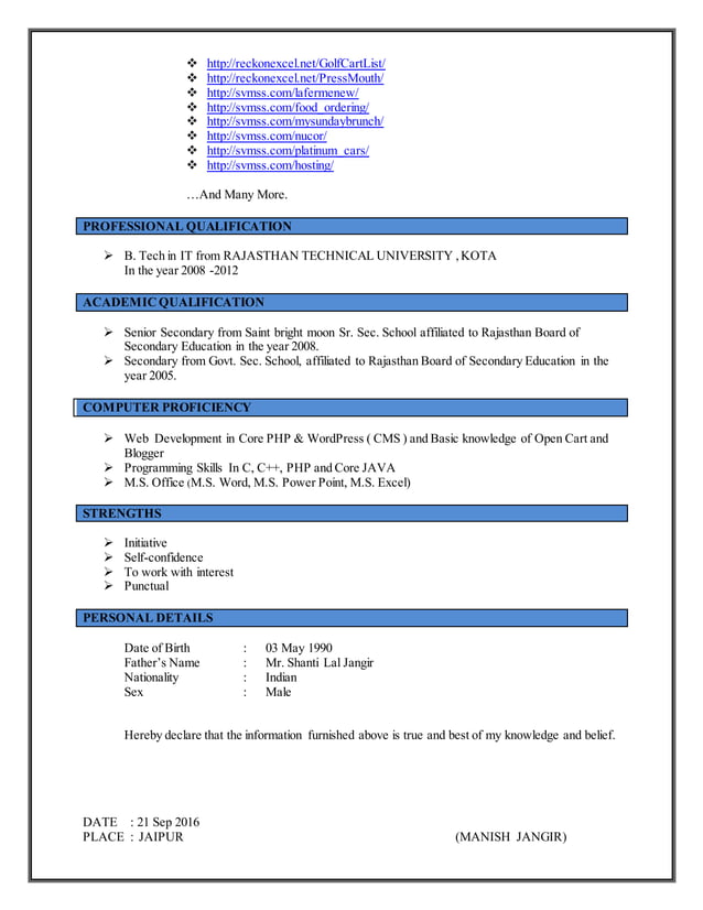 Manish CV | PDF