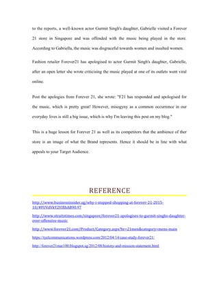 FOREVER 21 - FINAL REPORT | DOC