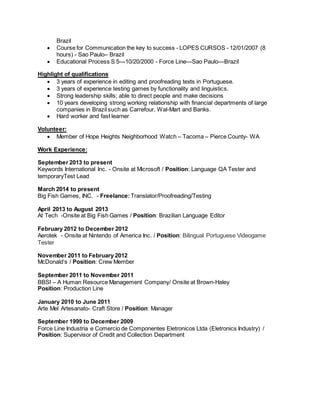 Solange resume | DOCX | Business | Business and Finance