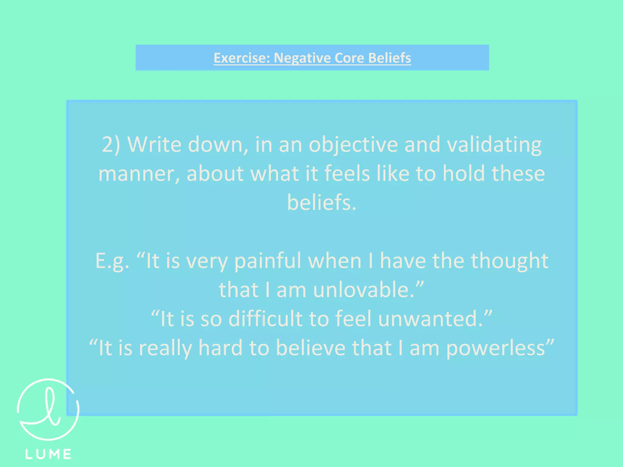 Exercise: Negative Core Beliefs | PPTX