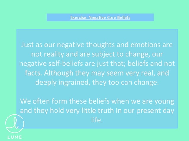 Exercise: Negative Core Beliefs | PPTX