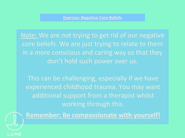 Exercise: Negative Core Beliefs | PPTX
